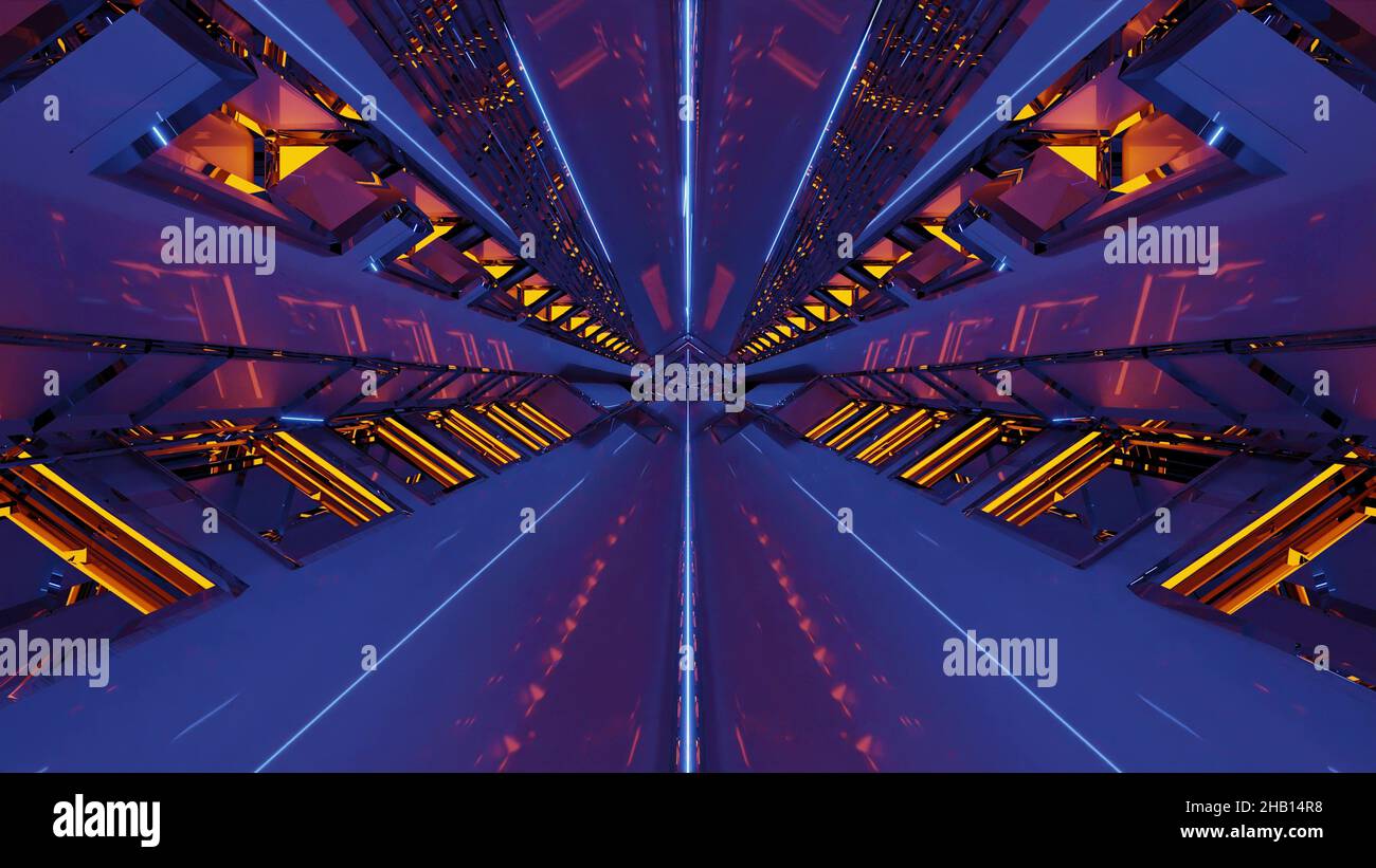 Breathtaking 3d illustration of 4K UHD linear corridor Stock Photo - Alamy