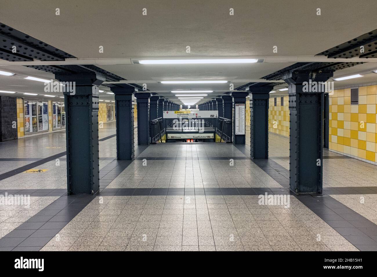 Berlin, Germany. Interior of the U-Bahn Subway Station Lichtenberg ...