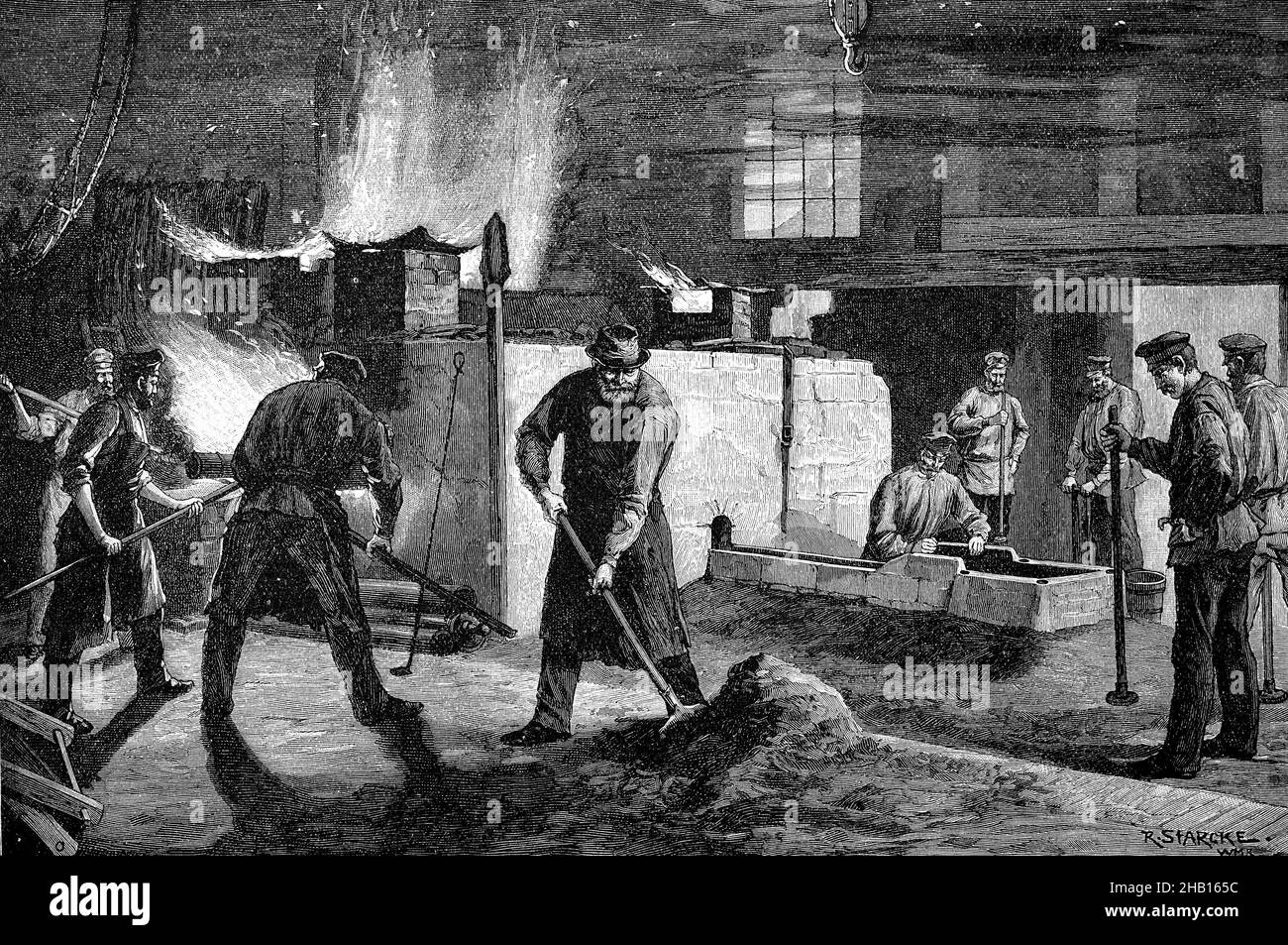 When casting bells, melting the metals and building the casting channel ...