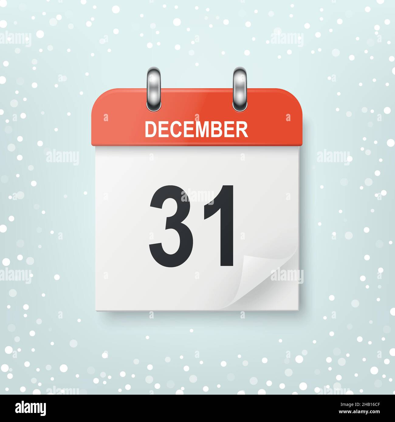 New Year Banner. Vector 3d Red Realistic New Year Calendar. December 31 ...