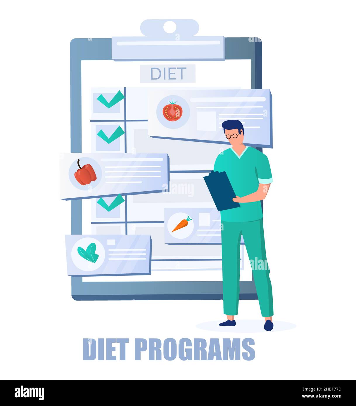 Doctor patient diet cartoon hi-res stock photography and images - Alamy