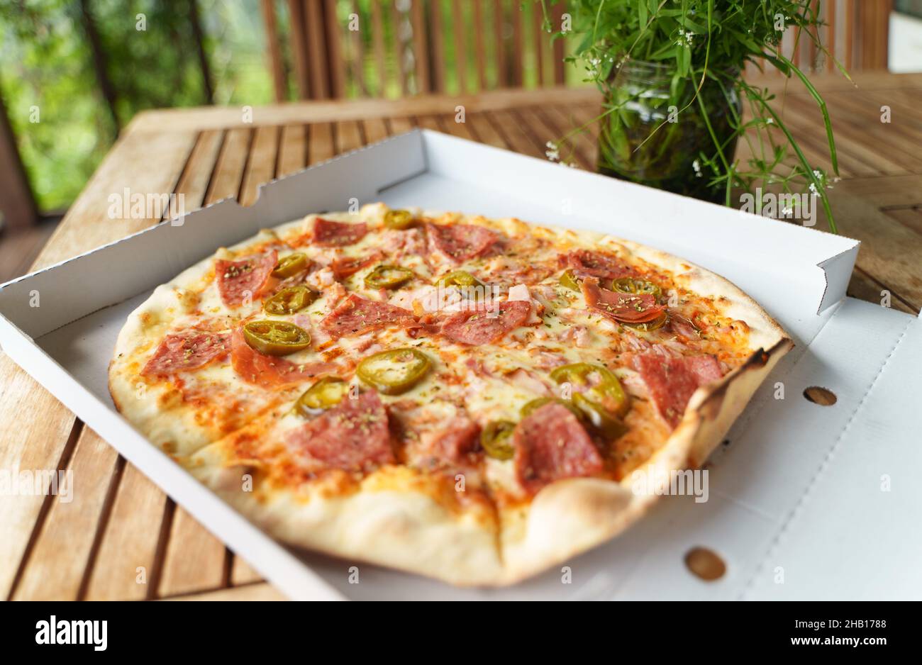 Pepperoni pizza ham jalapeno hi-res stock photography and images - Alamy
