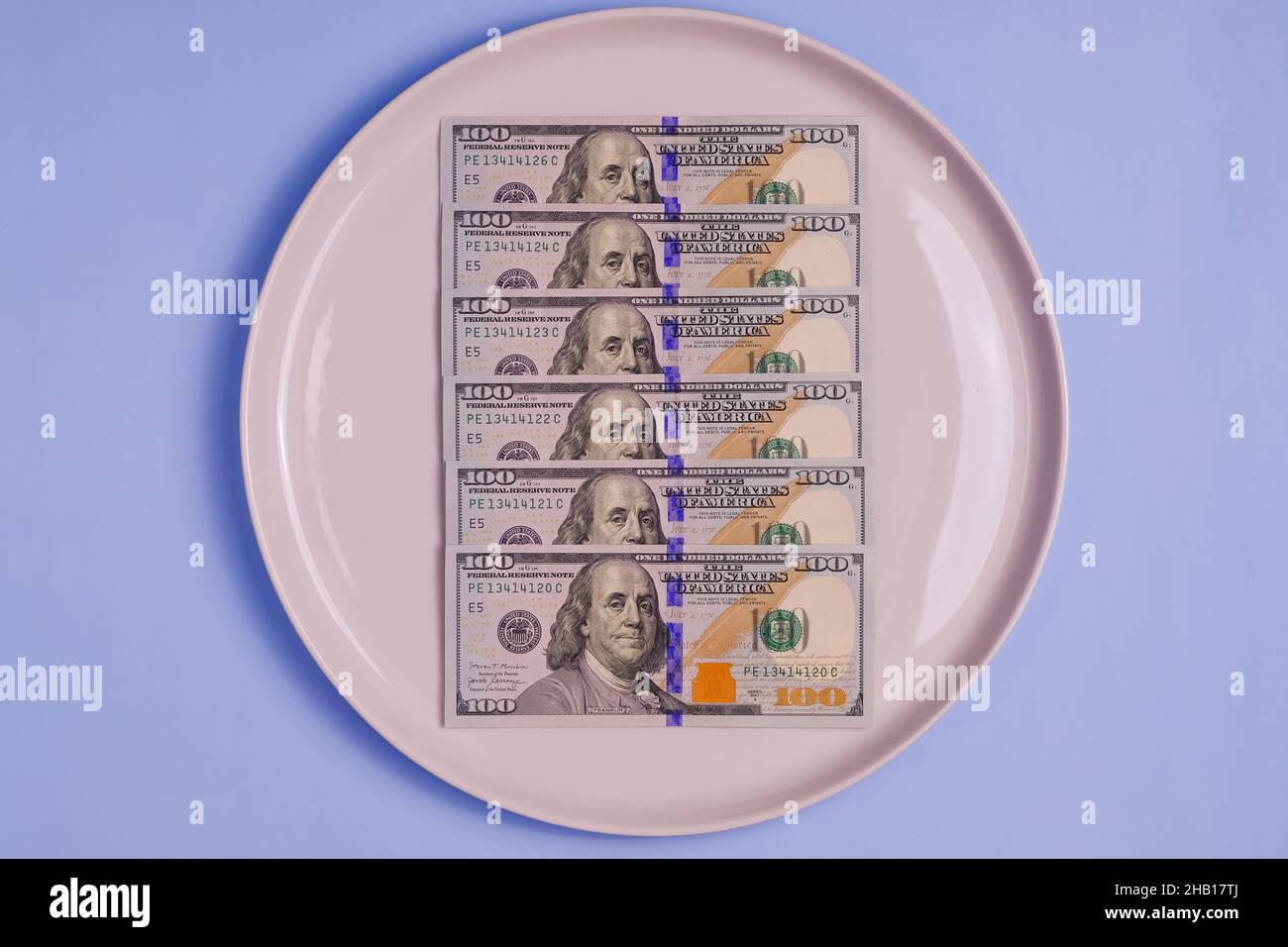 US dollar shot. Money plate Stock Photo - Alamy