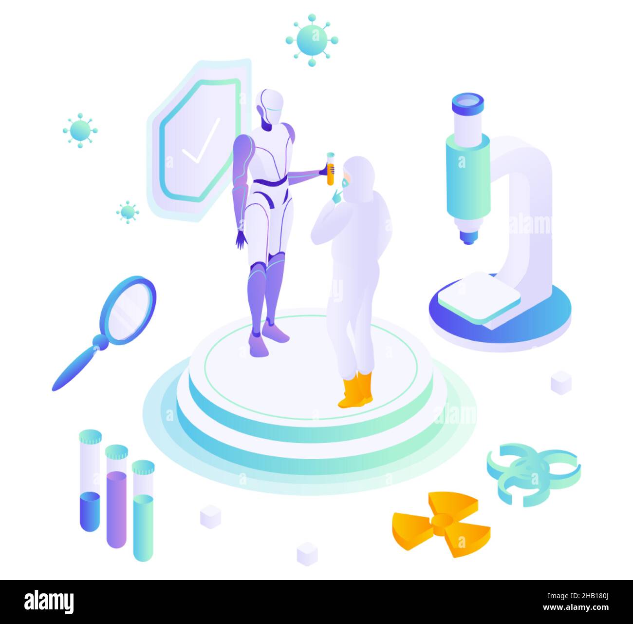 Delivery robot transporting infectious samples to lab for testing ...