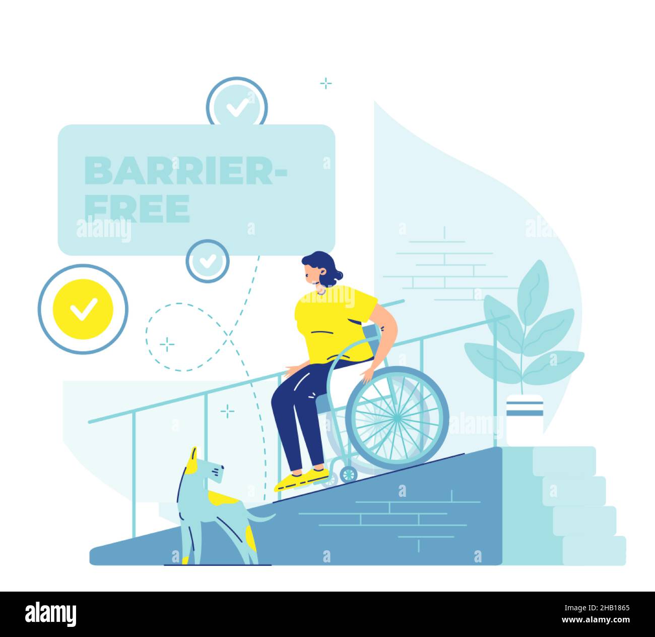 Handicapped ramp wheelchair Stock Vector Images - Alamy