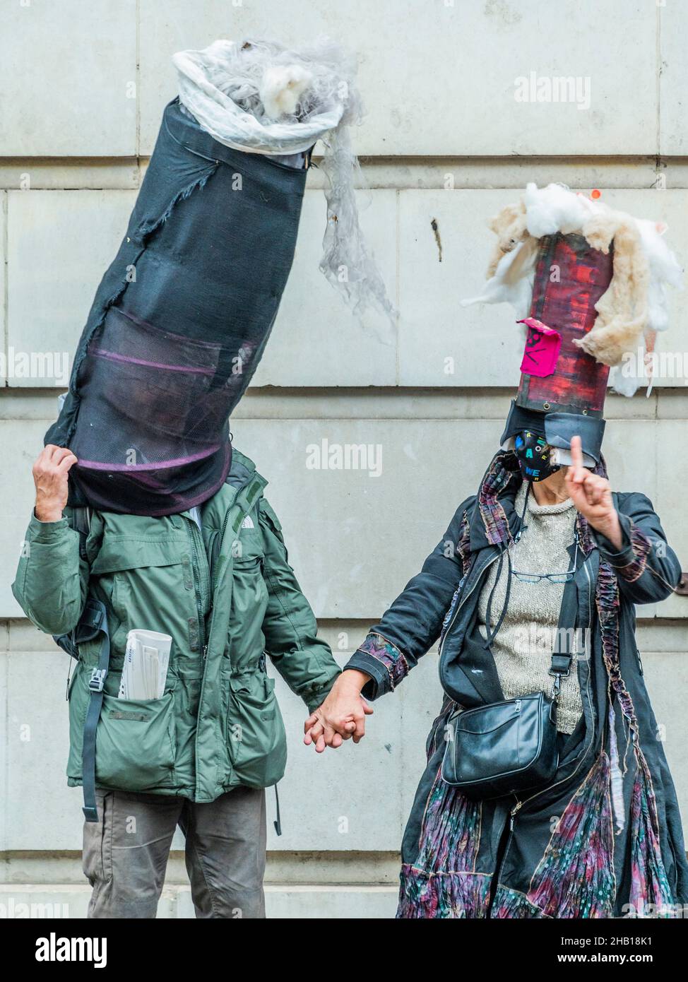 London, UK. 16th Dec, 2021. Tall hats represent the smoking chimneys ...