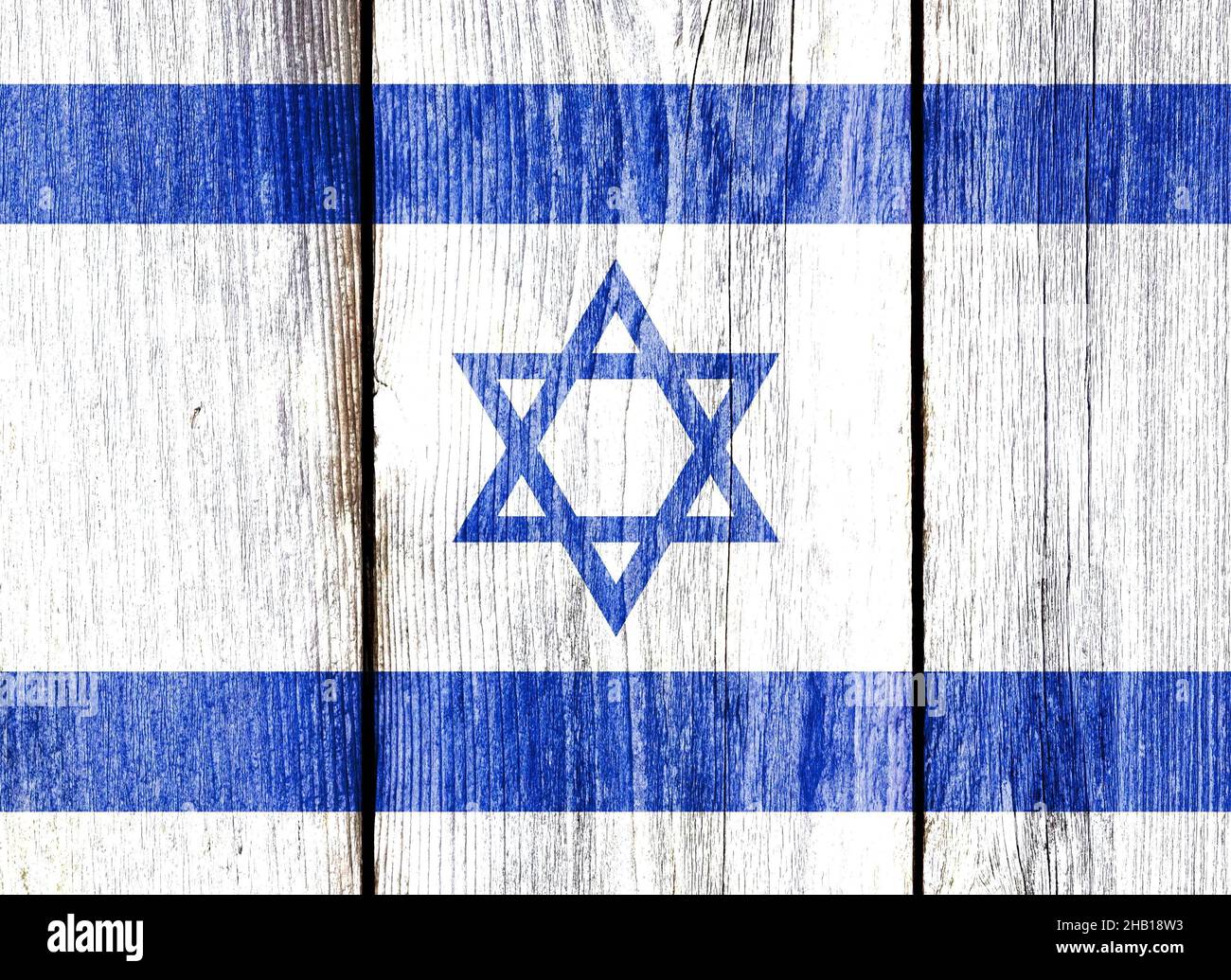 Grunge pattern of Israel national flag isolated on weathered wooden ...