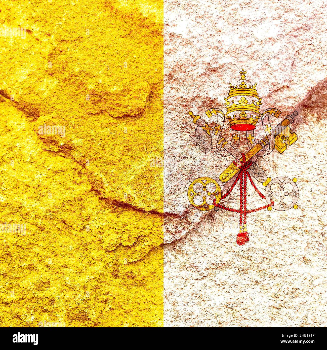 Vintage pattern of Vatican City (See of Rome) flag isolated on ...