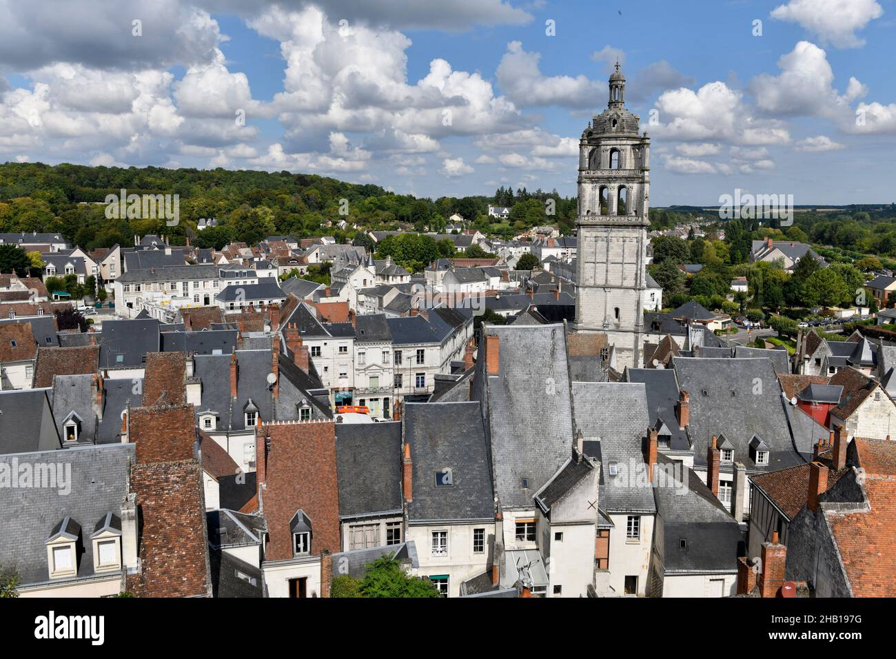 Loches (central-western France): the tower of Saint-Antoine, building ...