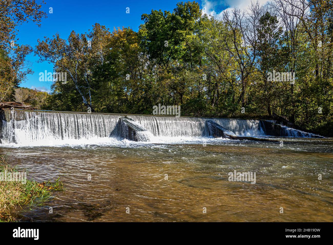 The waterfall on Big Raccoon Creek near the Mansfield Roller Mill ...