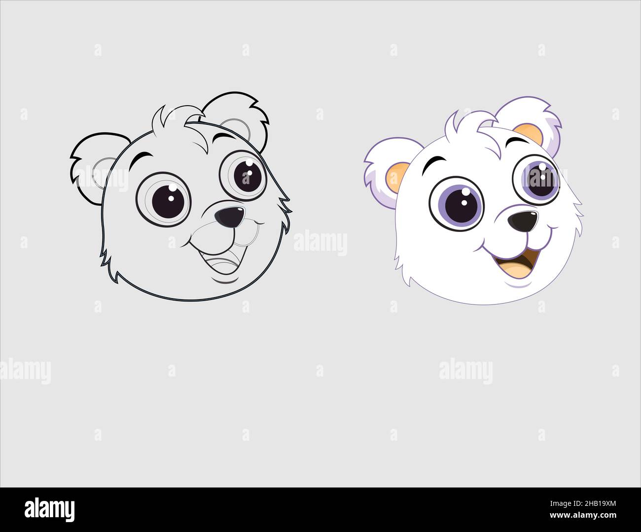 Kawaii bear cute face Stock Vector Images - Alamy