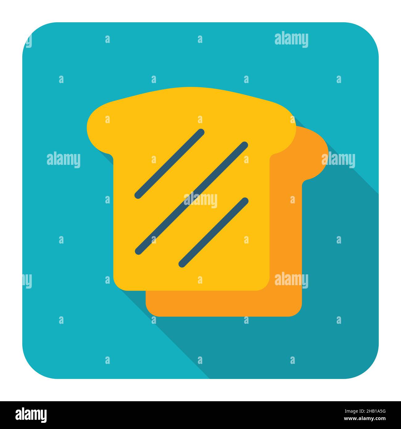 Bread, Toast vector flat icon. Fast food sign. Graph symbol for cooking ...