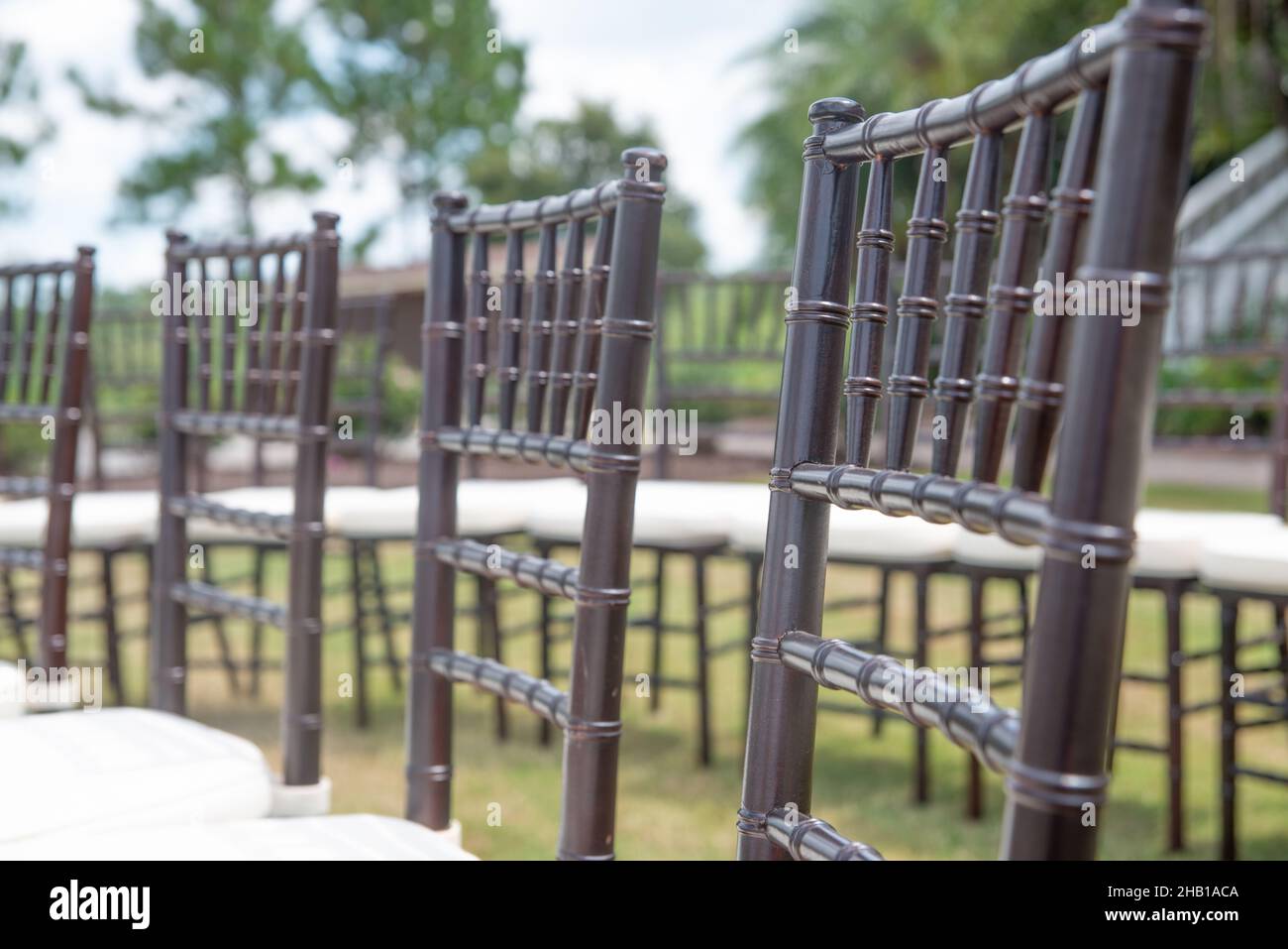 Unique round spiral chair pattern wedding ceremony setting at rolling ...