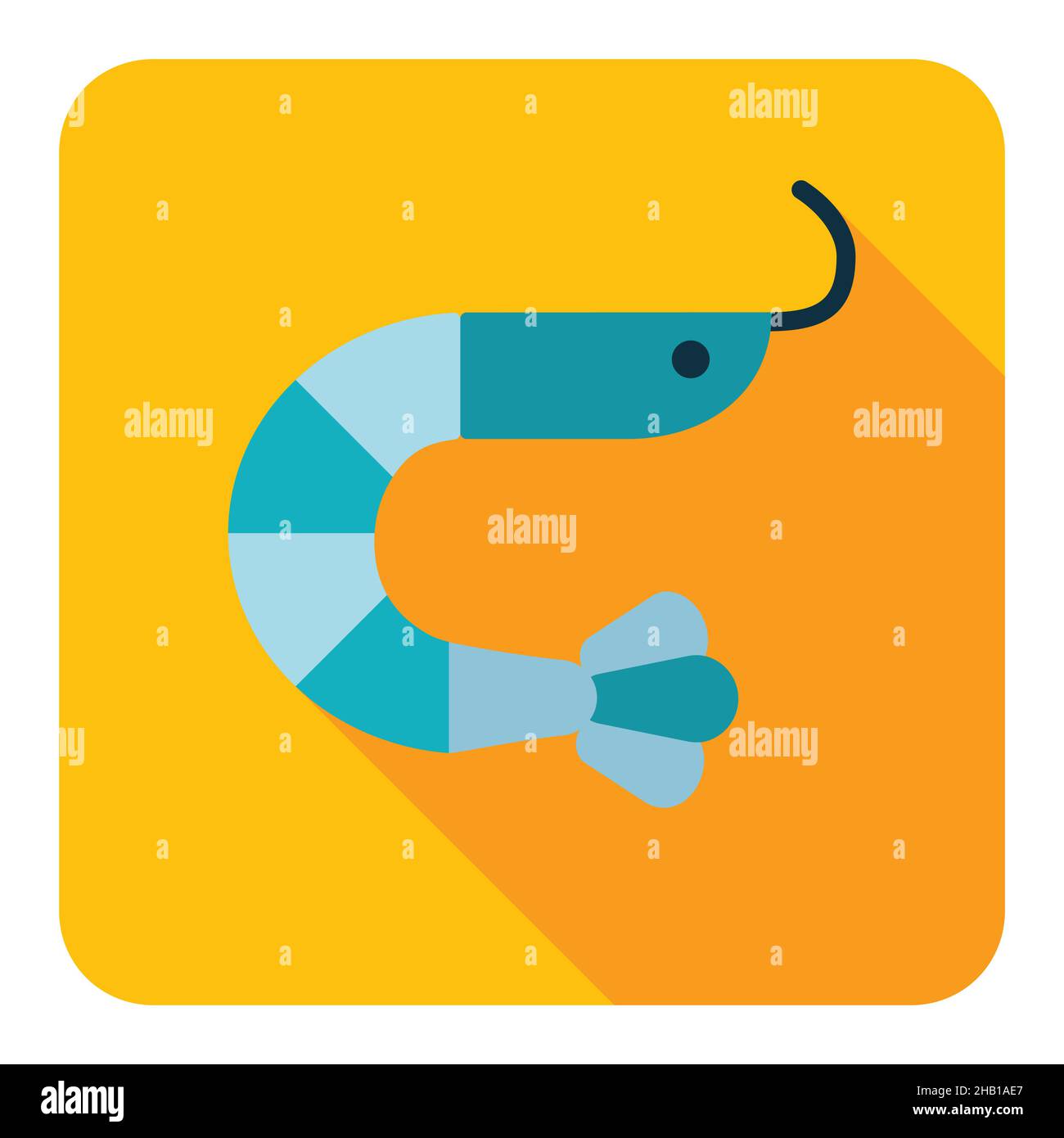Shrimp vector seafood flat icon. Fast food sign. Graph symbol for ...