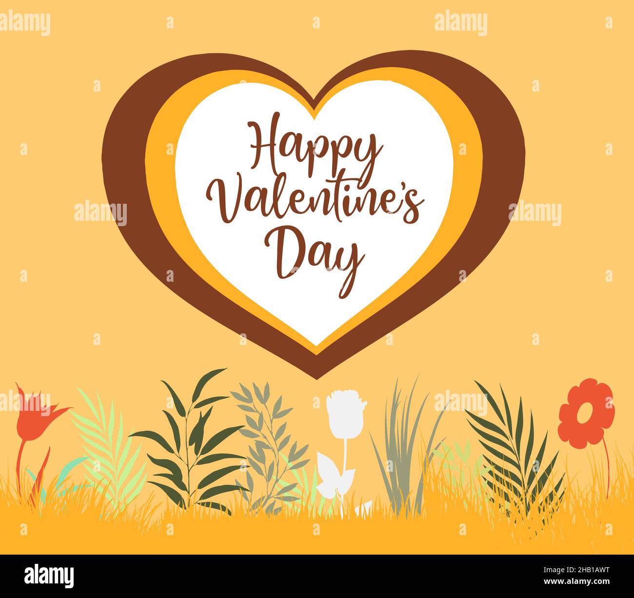 Valentine's day congratulation template february 14 Stock Photo - Alamy