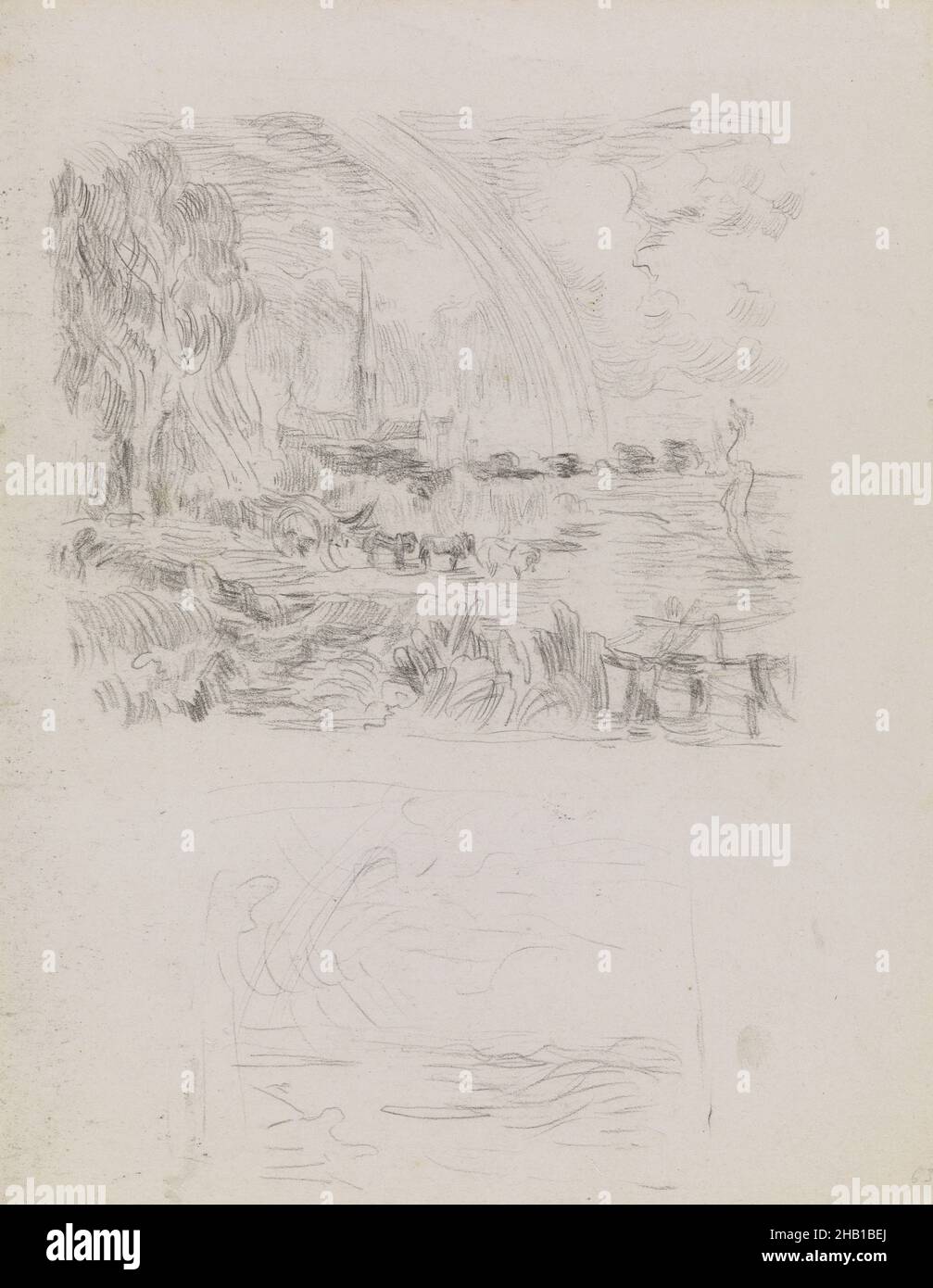 Salisbury Cathedral from the west side, James Ensor, 1880, drawing ...