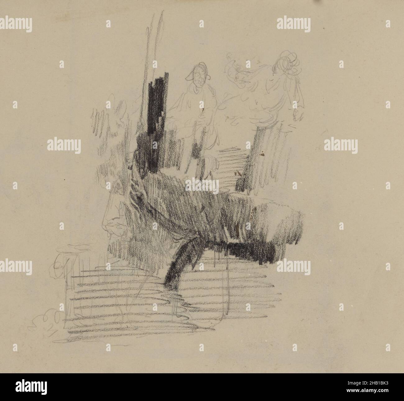 Small bridge, James Ensor, drawing, circa 1889, Belgian Art Stock Photo ...