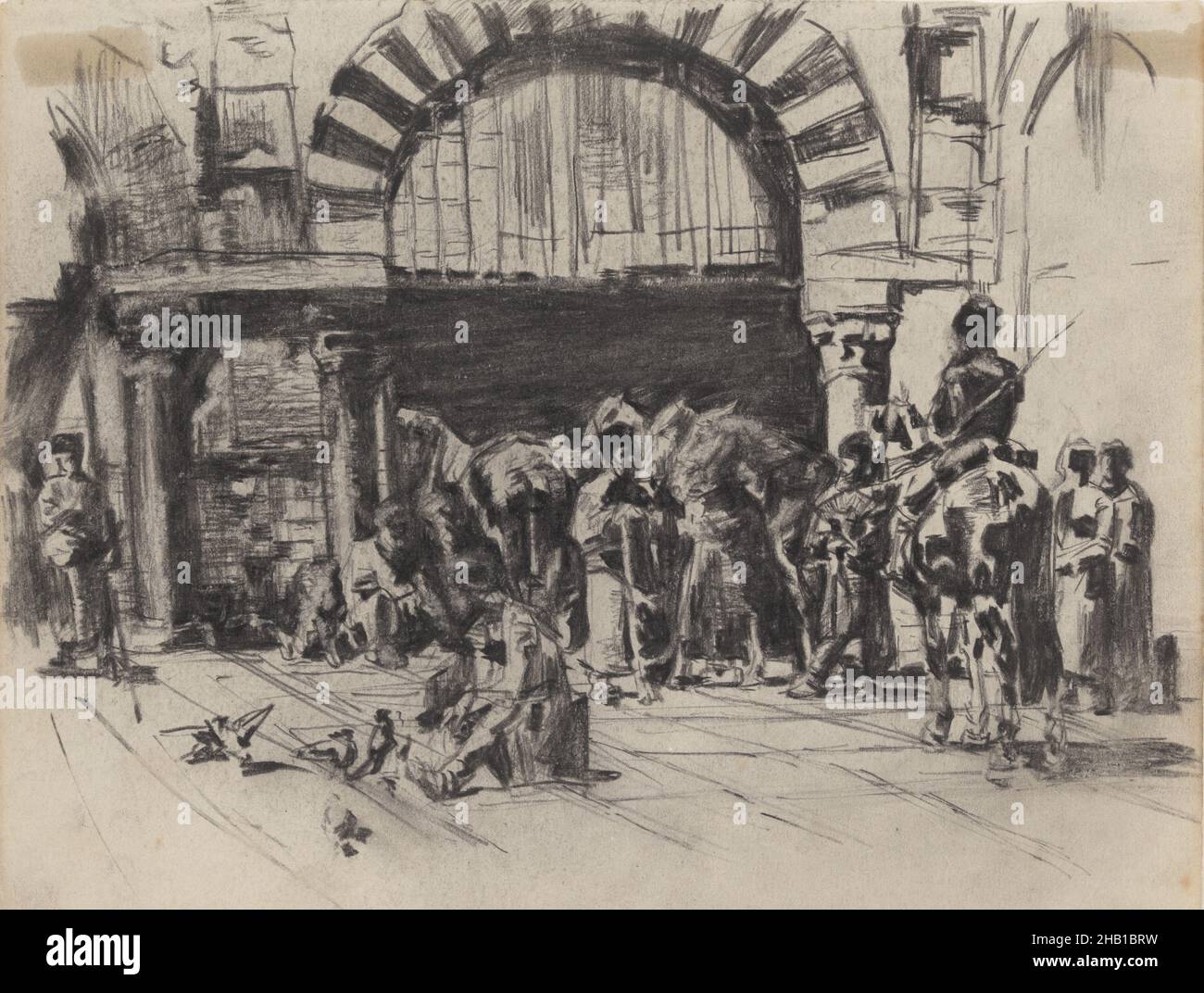 Circassian horsemen, James Ensor, circa 1880-1890, drawing, Belgian Art ...