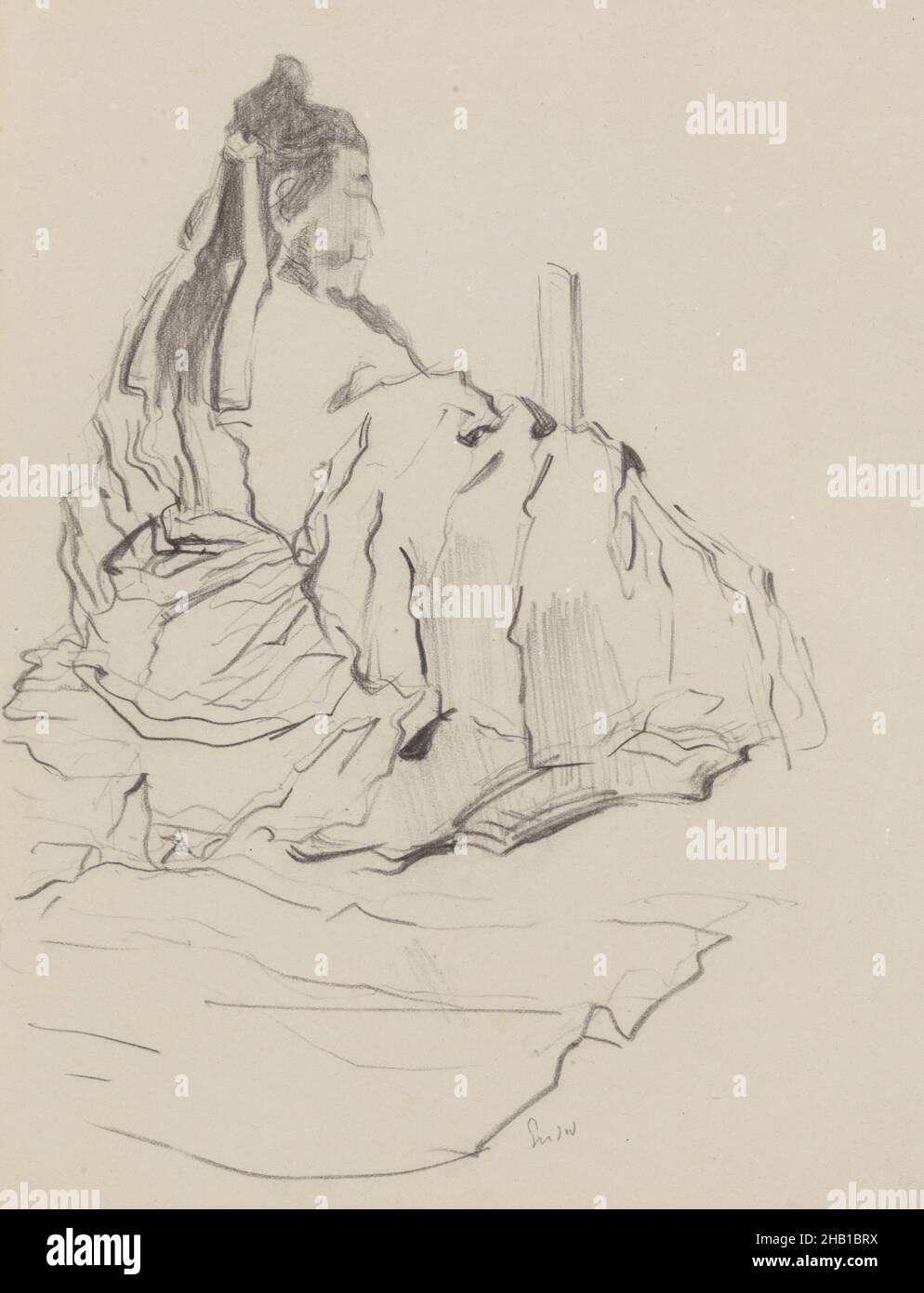 Chinoiserie, a seated man in three-quarter back view, James Ensor, 1885 ...