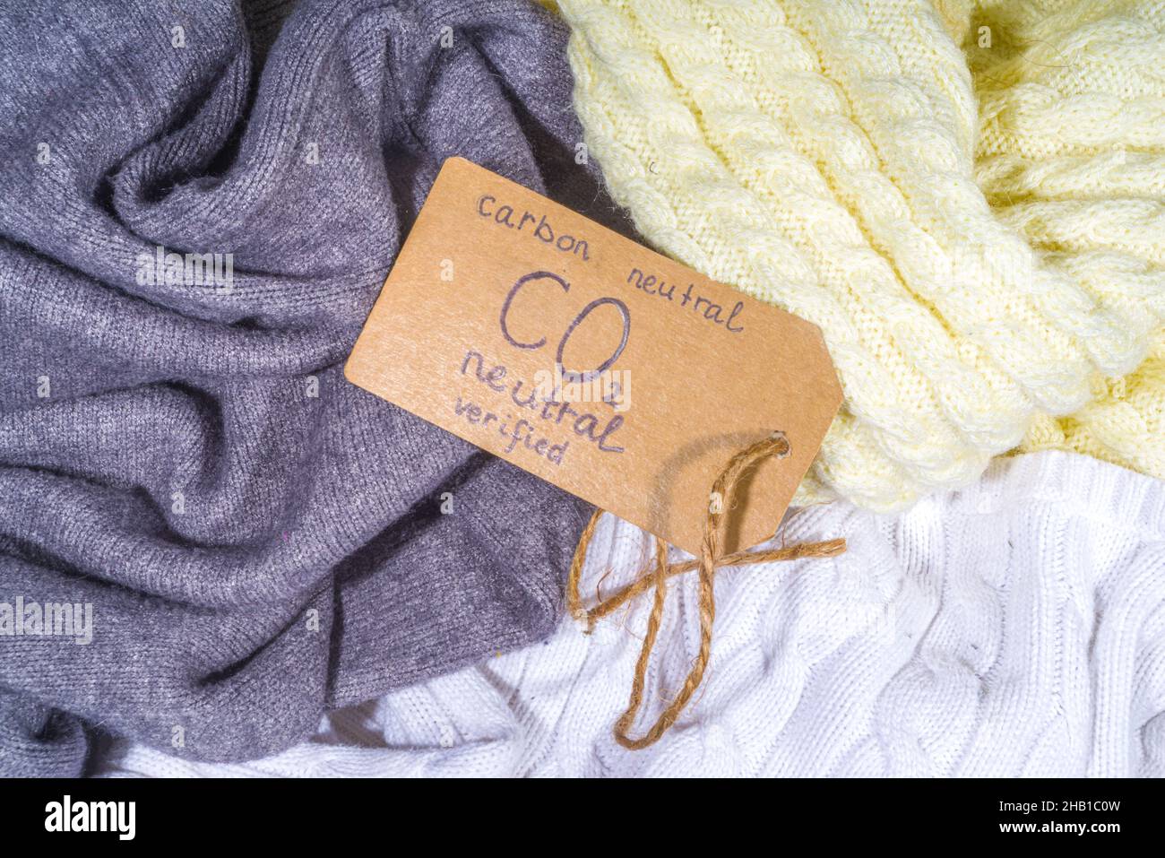 Carbon neutral, CO2-free concept product. Natural organic cotton ...