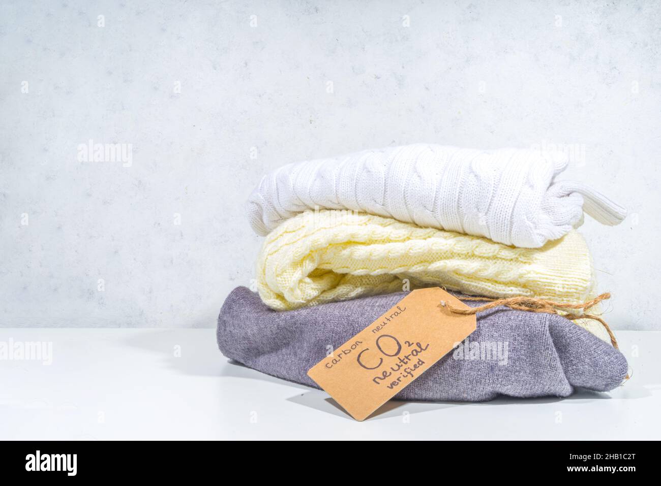 Carbon neutral, CO2-free concept product. Natural organic cotton ...