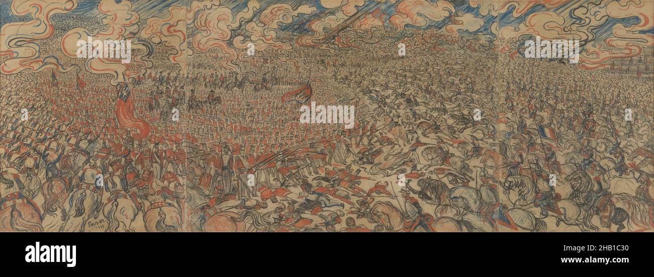 The cuirassiers at Waterloo, James Ensor, 1891, drawing, 1891, Belgian ...