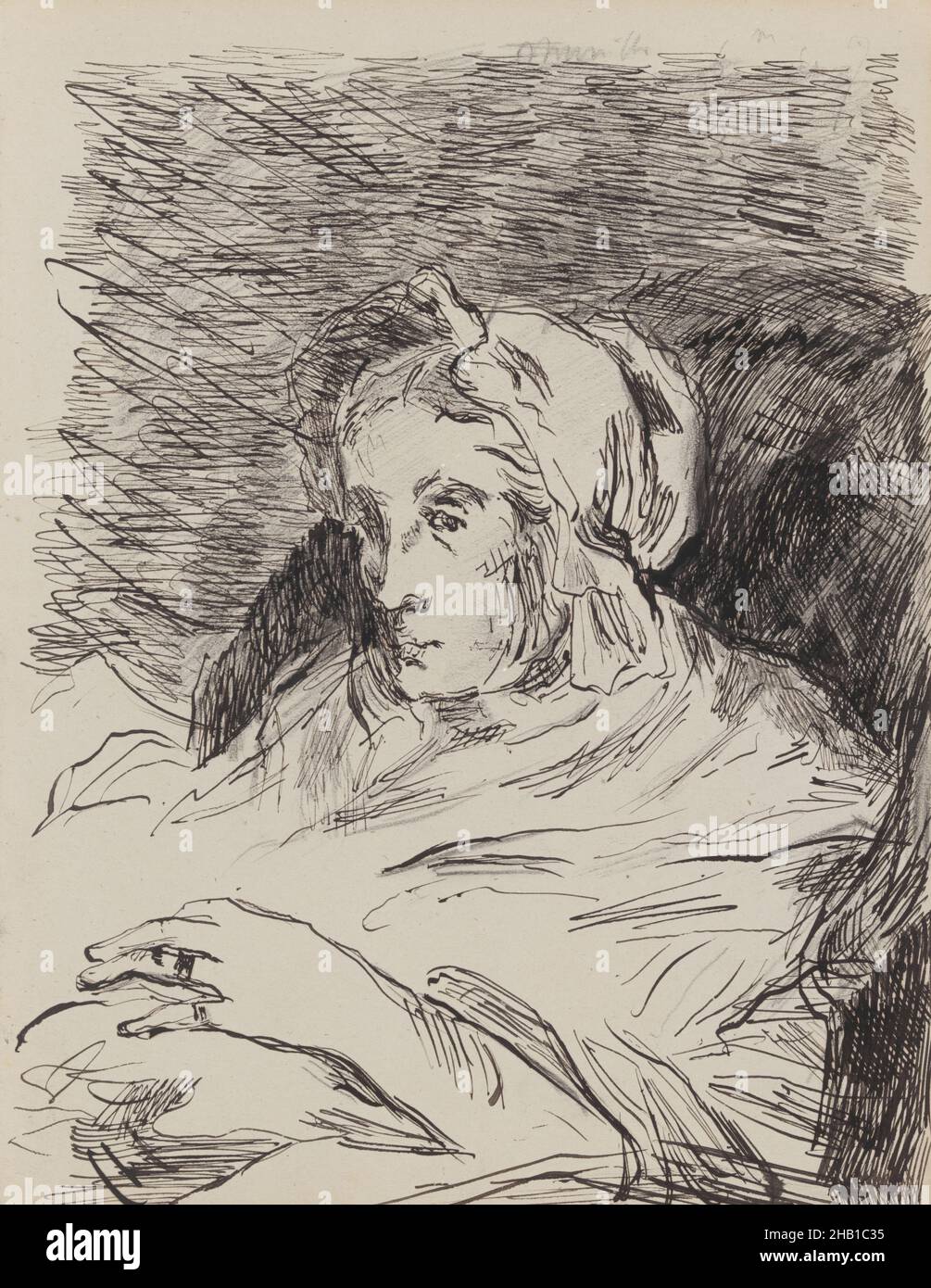 The convalescent sick man, James Ensor, circa 1880-1890, drawing ...