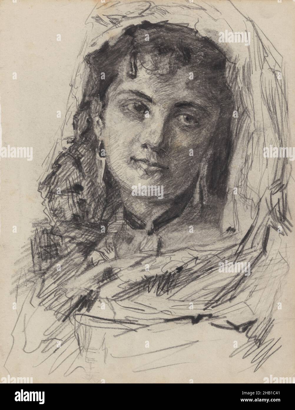 Woman, James Ensor, circa 1880-1890, drawing, Belgian Art Stock Photo ...