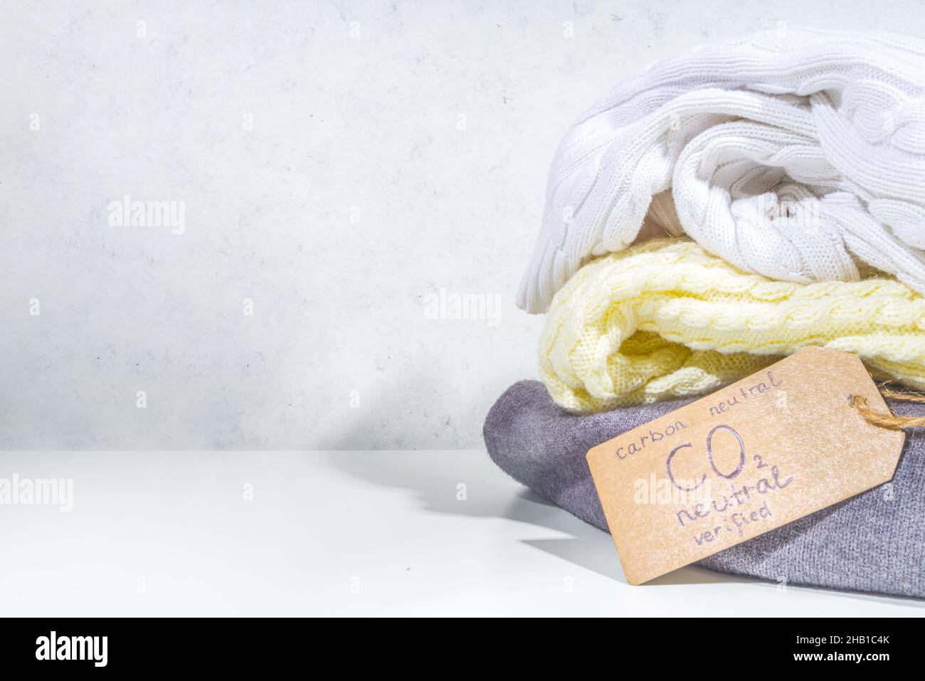 Carbon neutral, CO2-free concept product. Natural organic cotton ...