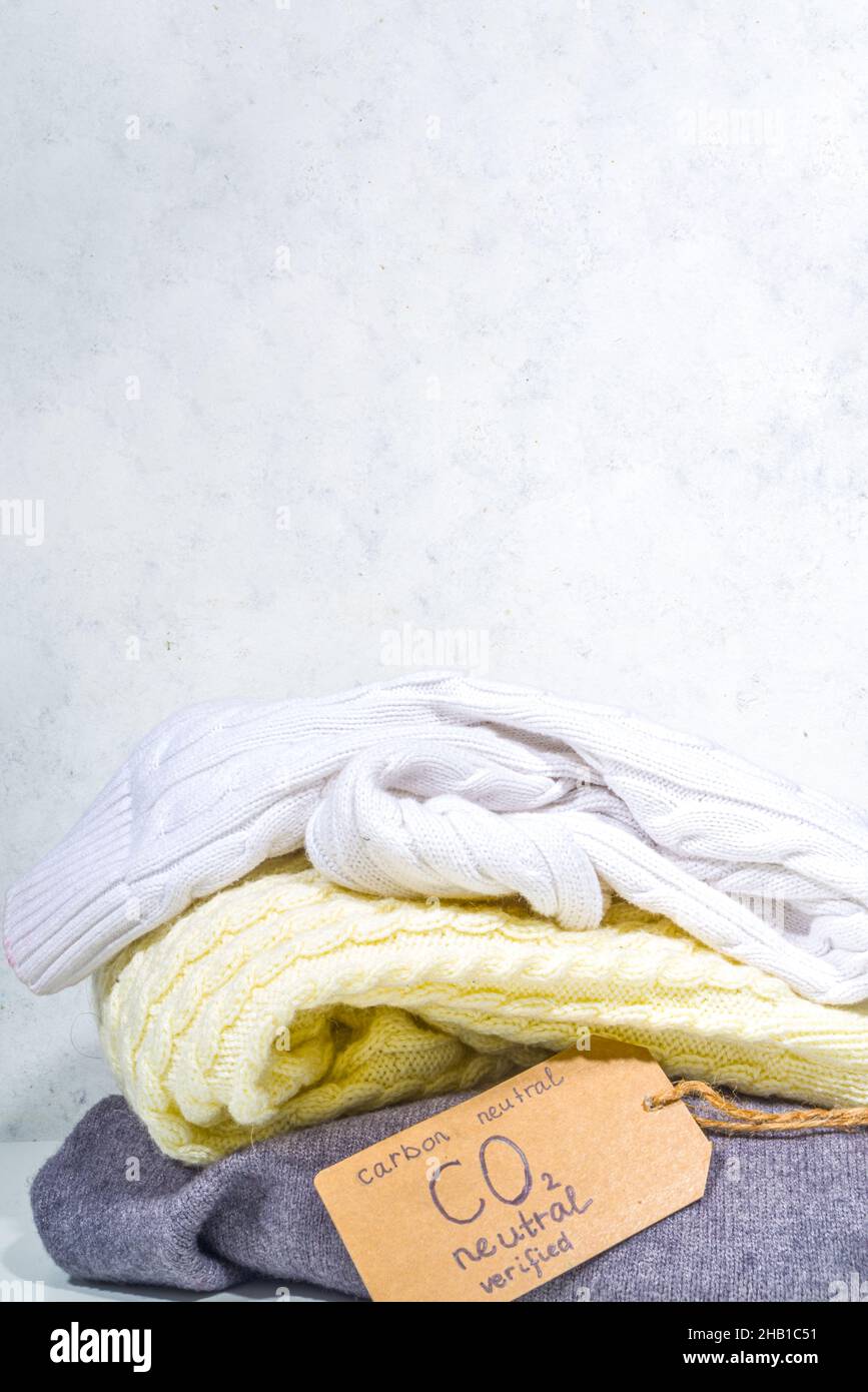 Carbon neutral, CO2-free concept product. Natural organic cotton ...