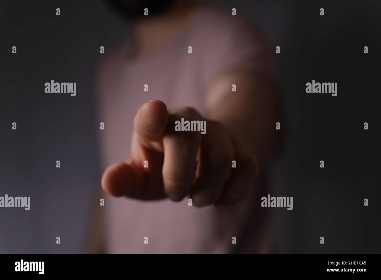 Person's hand touching a virtual screen Stock Photo - Alamy