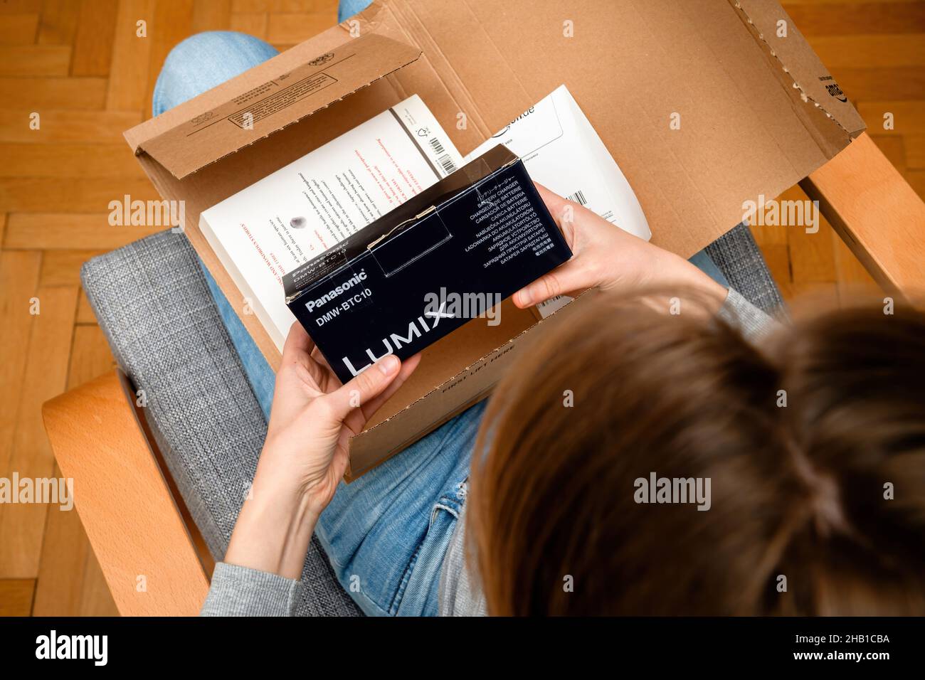 Amazon Prime Parcel delivery of e-commerce ordered goods via interne ...