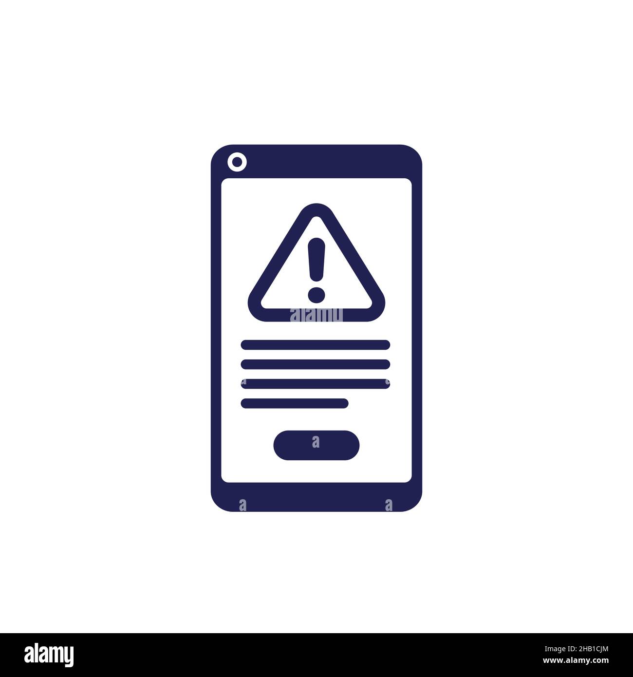 warning, error icon with a phone, vector Stock Vector Image & Art - Alamy