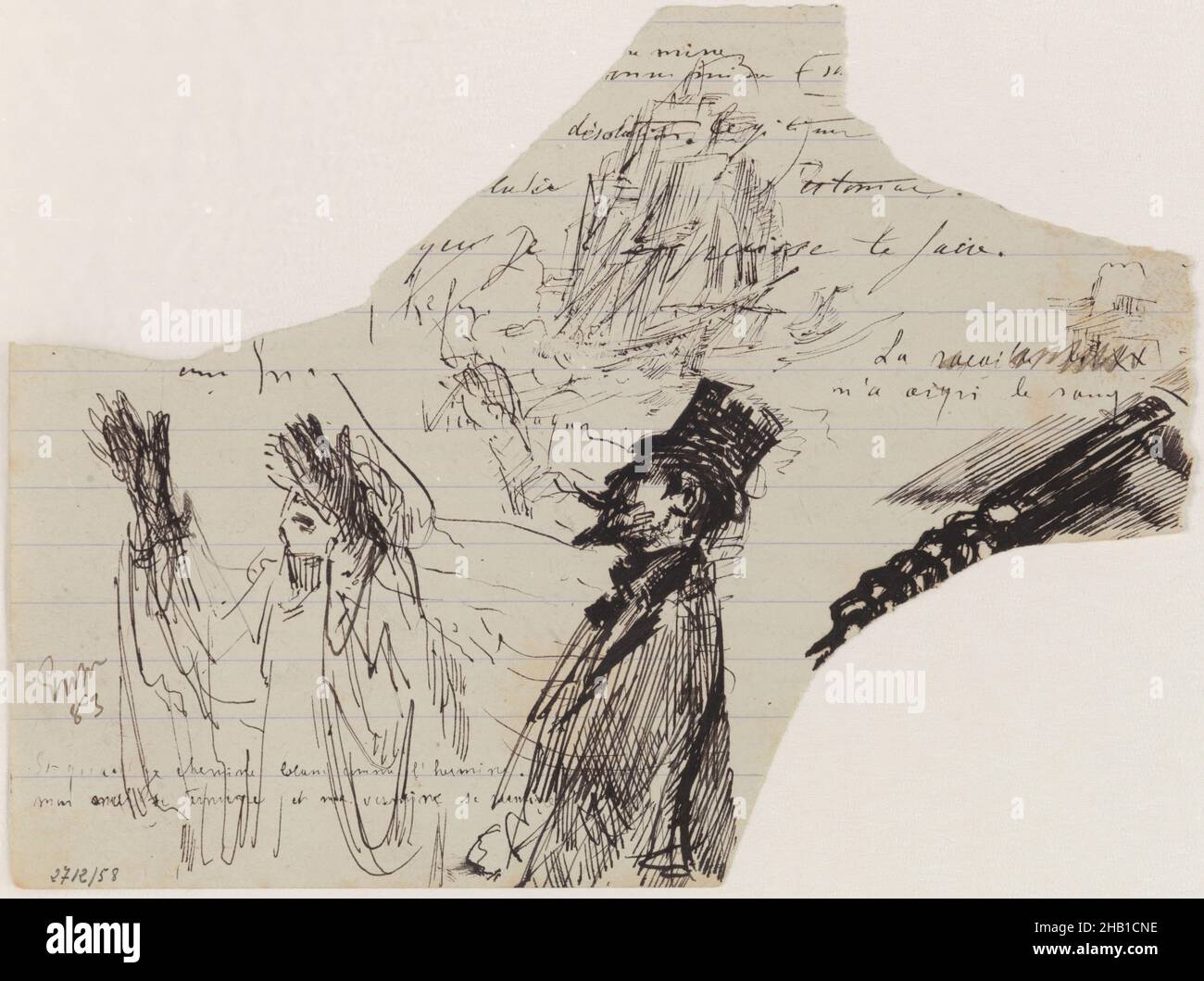 Dramatic scene, James Ensor, 1883, drawing, Belgian Art Stock Photo - Alamy