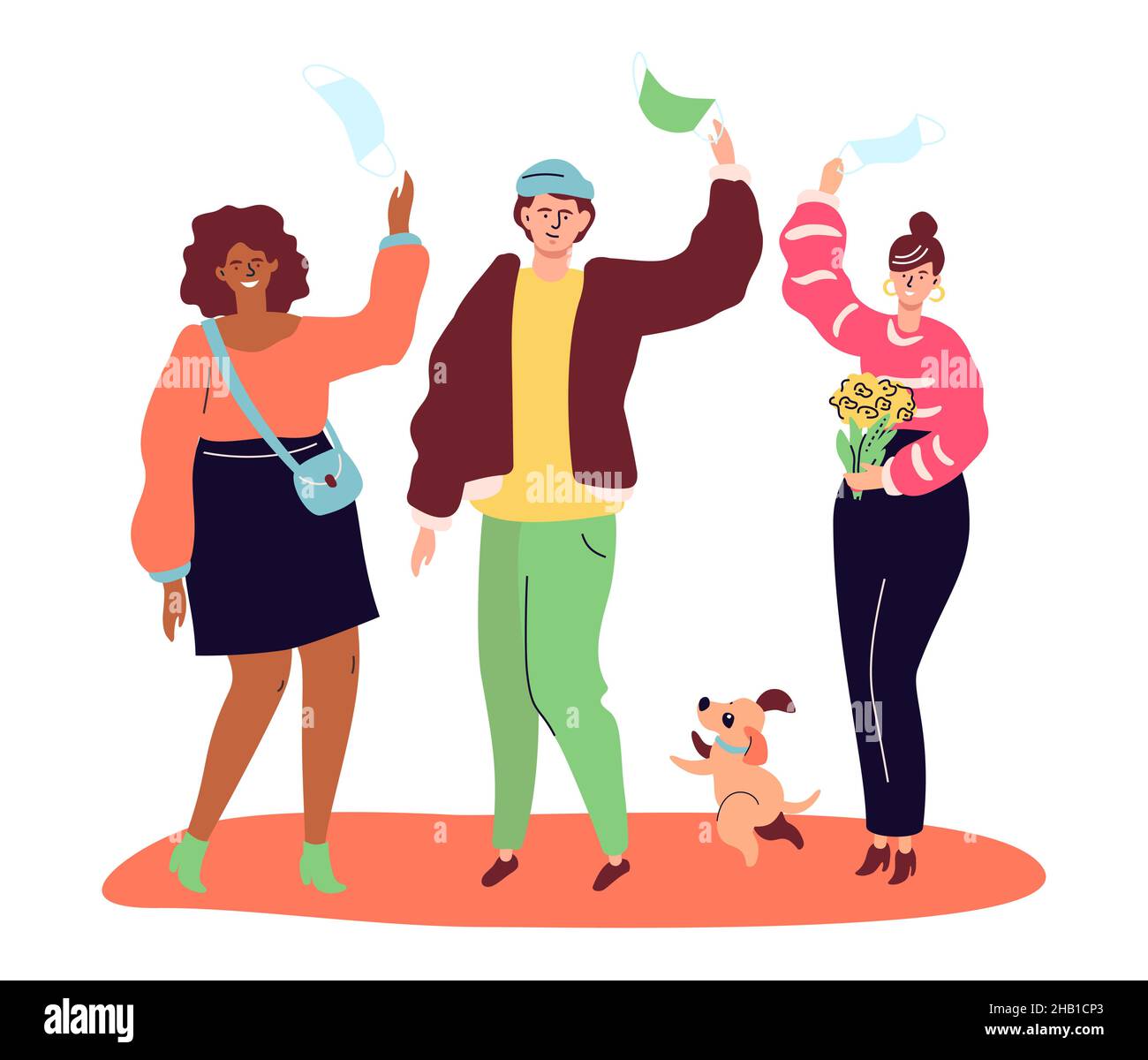 Quarantine over concept woman taking Stock Vector Images - Alamy