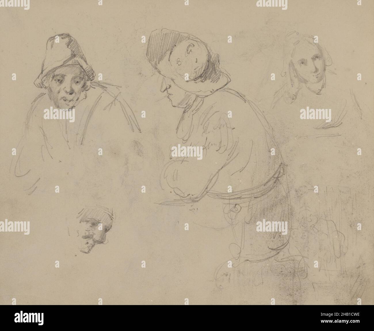 Figures, James Ensor, drawing, Belgian Art Stock Photo - Alamy