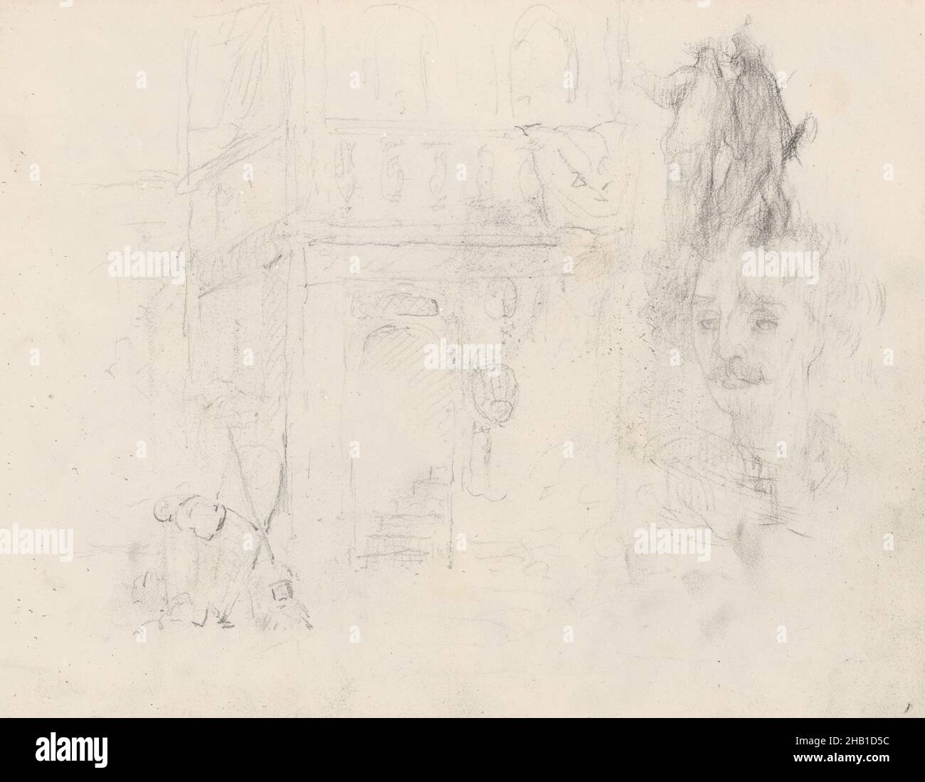 House, jesters, portrait, James Ensor, circa 1870-1880, drawing ...