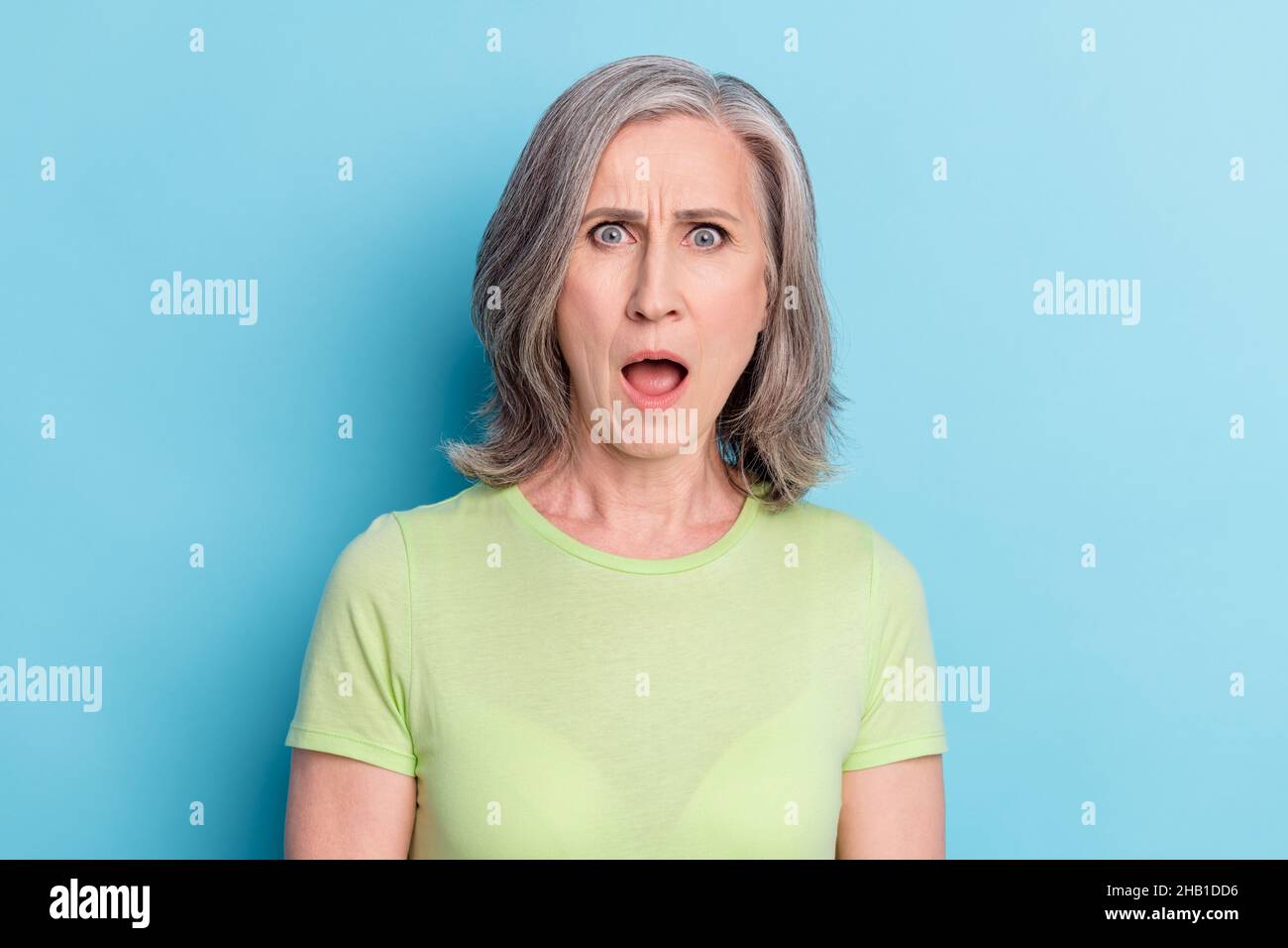 Photo of unhappy shocked astonished old woman reaction fake news ...