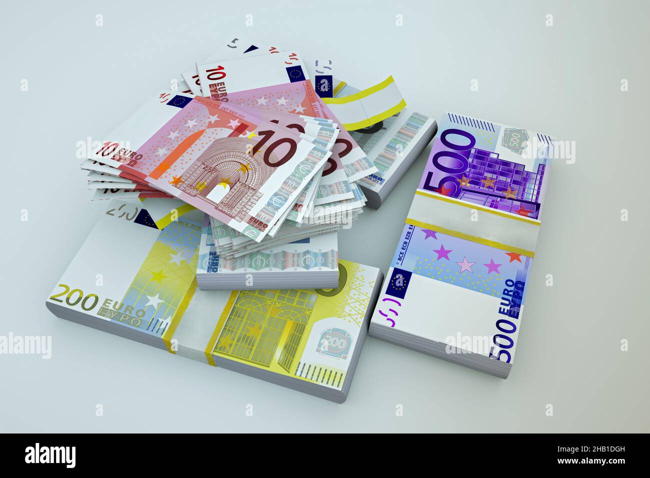 Stacks of euro notes hi-res stock photography and images - Alamy