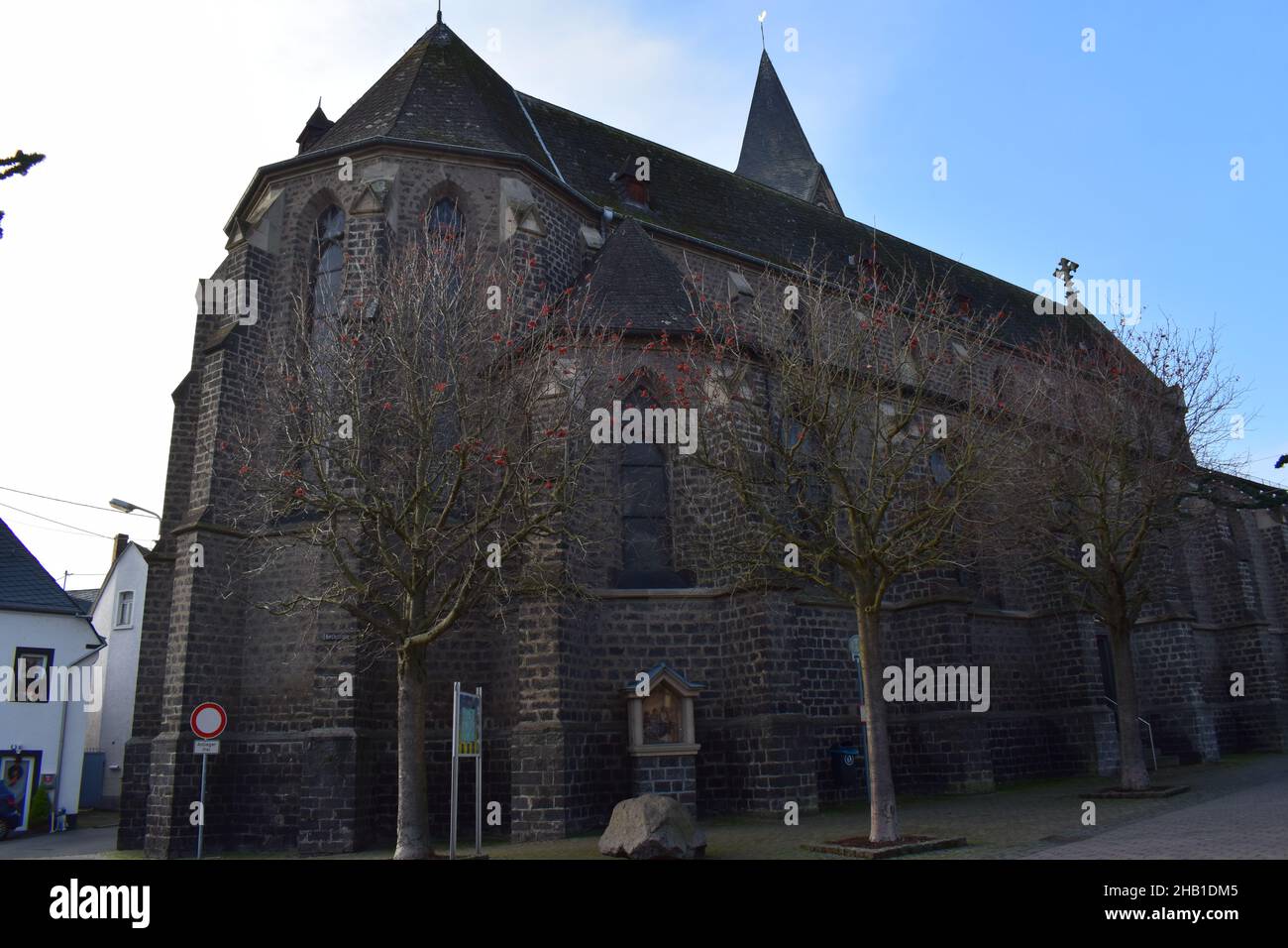 volcano stone built church in Thür, Eifel Stock Photo - Alamy