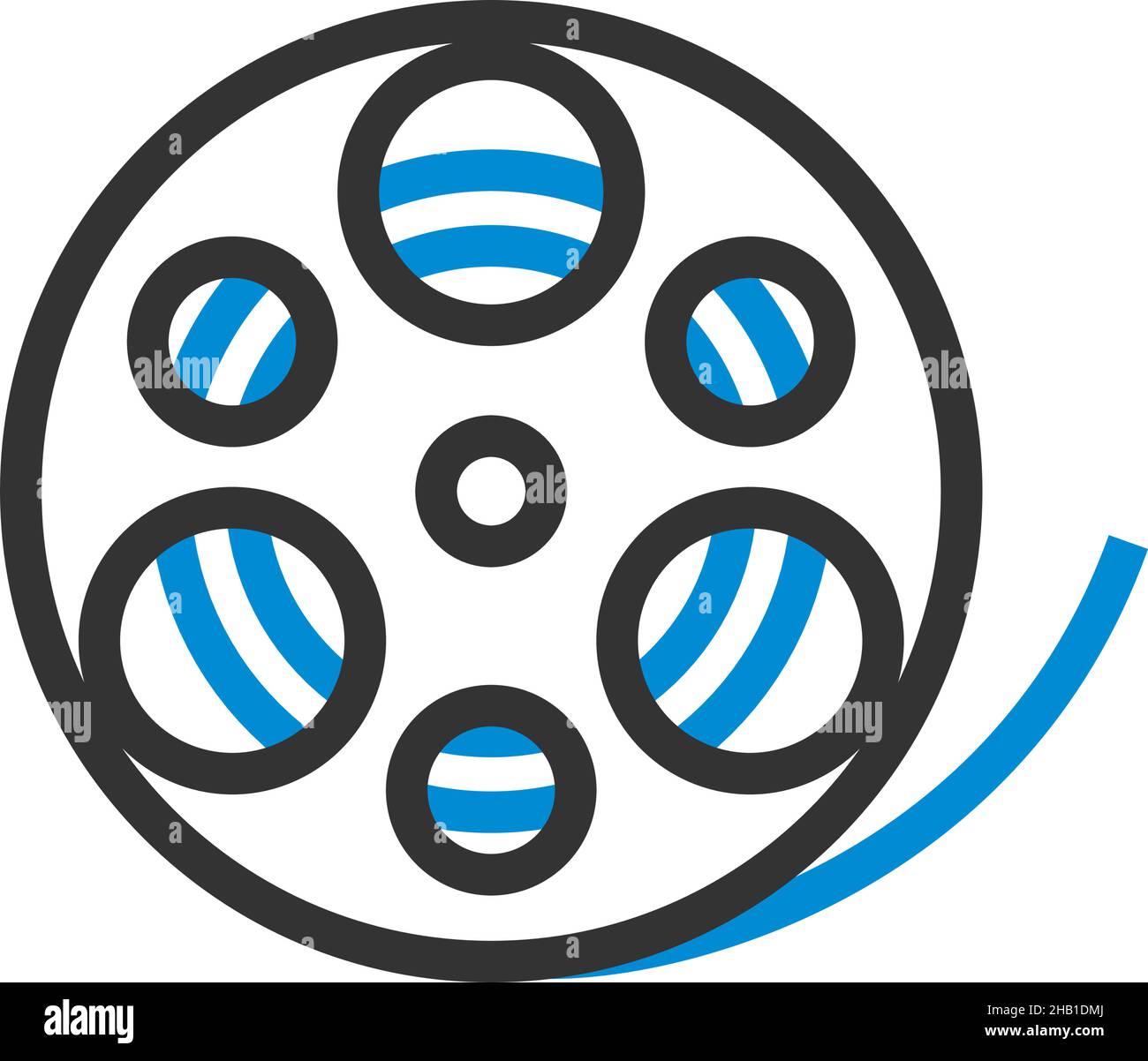 Movie Reel Icon. Editable Bold Outline With Color Fill Design. Vector ...