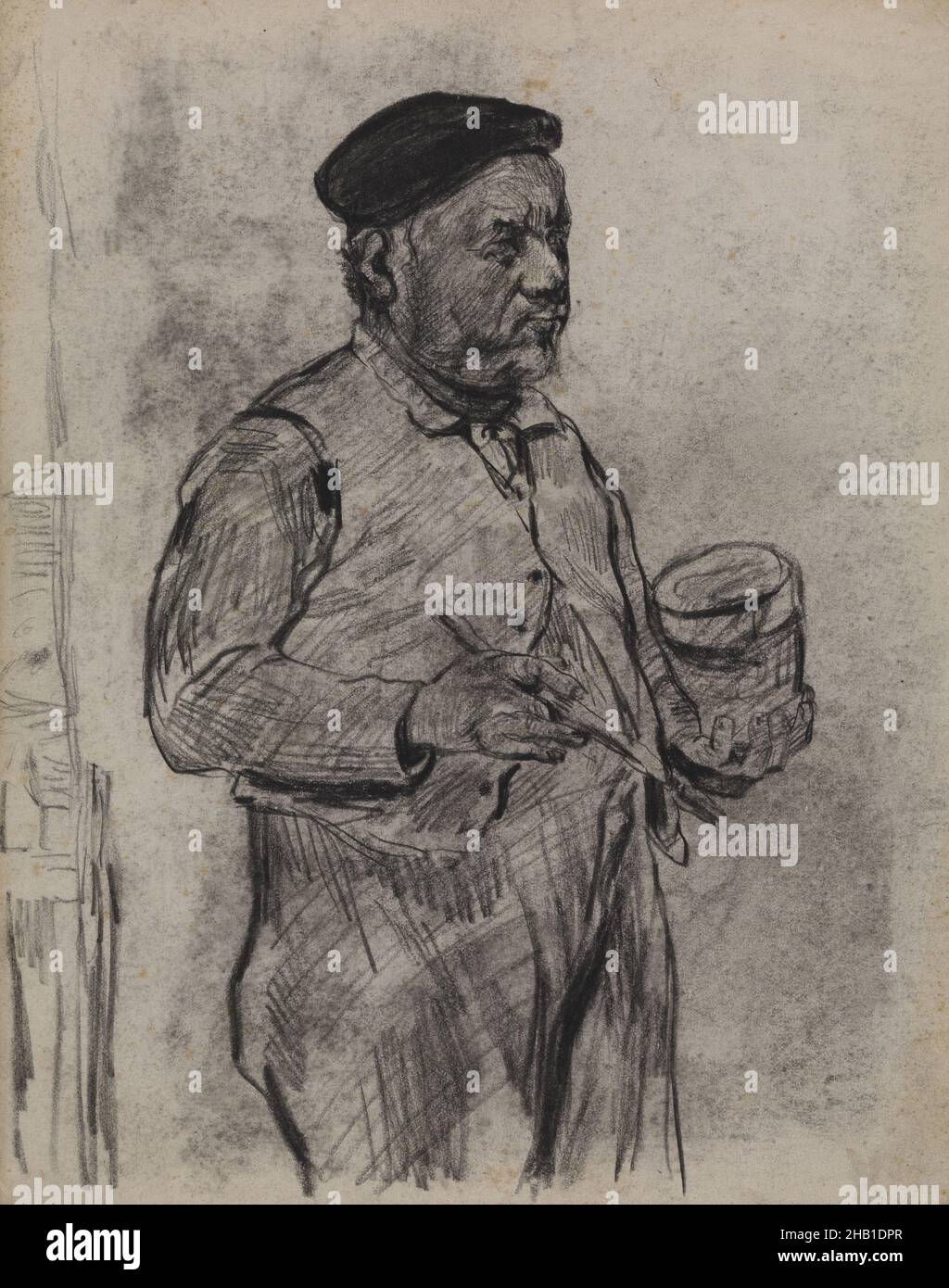 Man with paint pot, James Ensor, 1880, drawing, between circa 1880 and ...