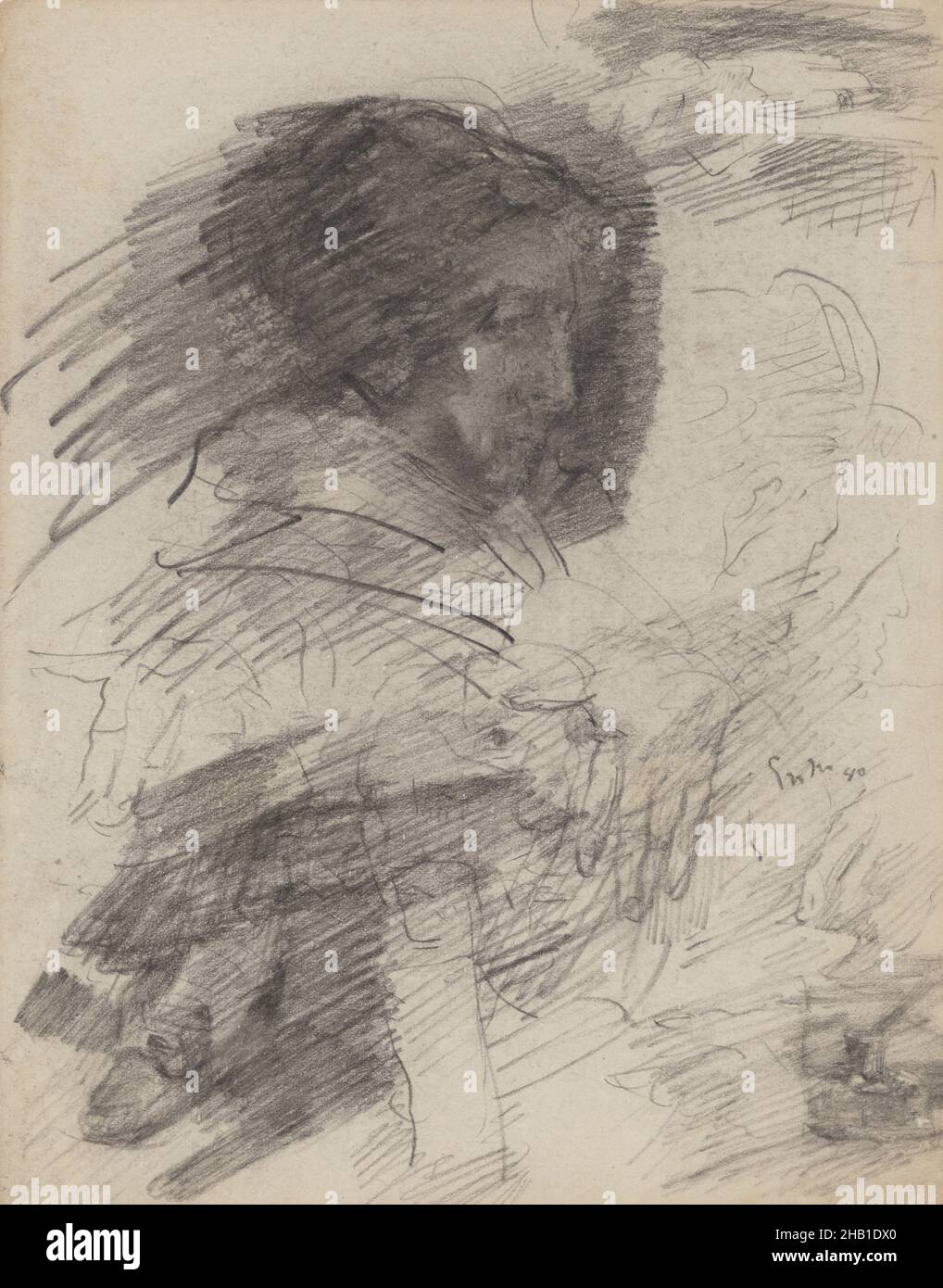 Mother of Ensor, hands and foot, James Ensor, 1880, drawing, 1880 ...