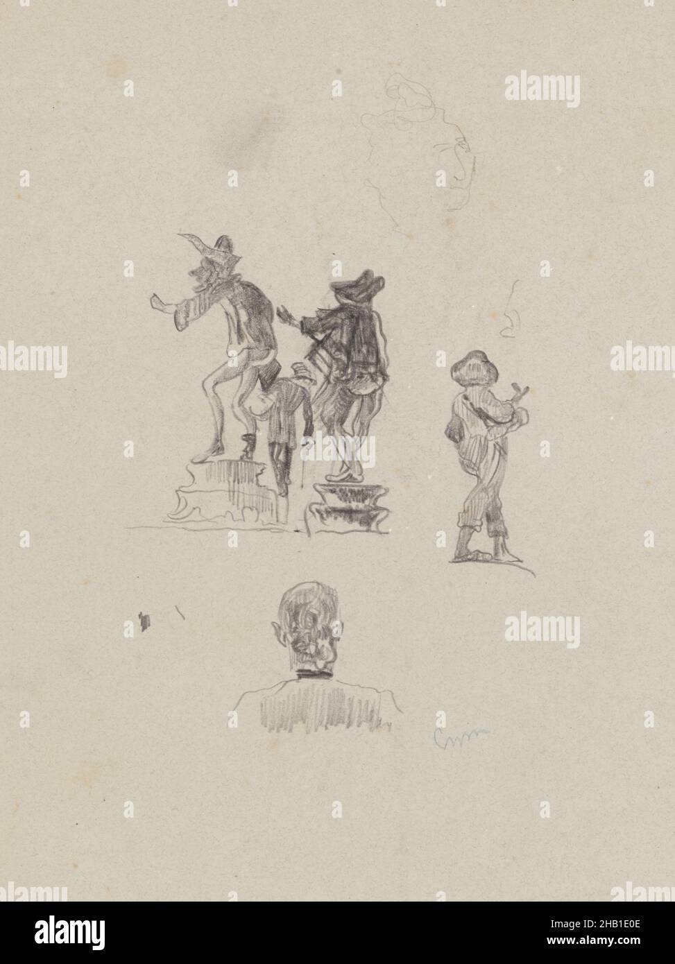 Jester, James Ensor, circa 1880-1890, drawing, Belgian Art Stock Photo ...