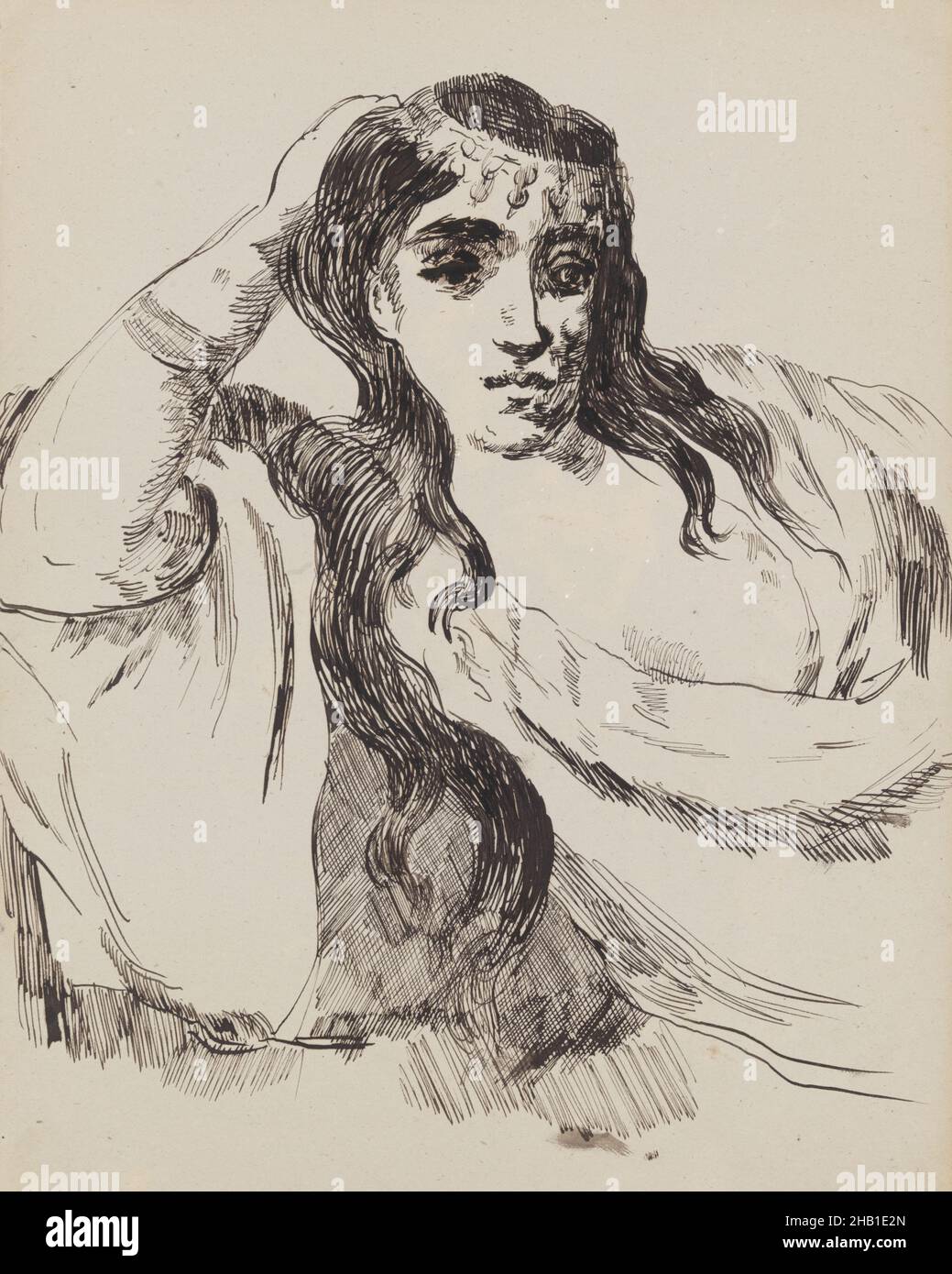 Odalisk, James Ensor, circa 1880-1890, drawing, Belgian Art Stock Photo ...
