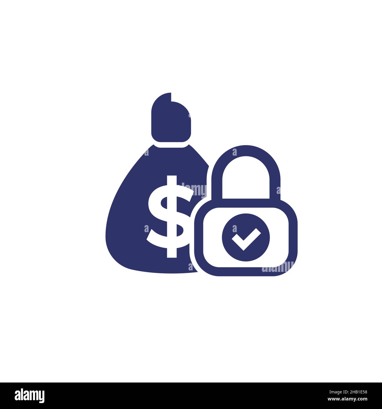 secure money icon on white Stock Vector Image & Art - Alamy