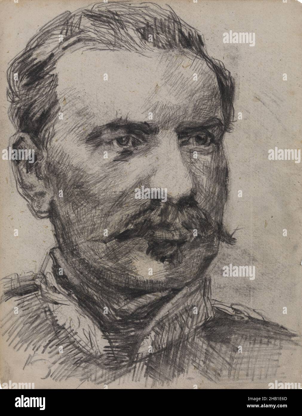 Portrait of a man, James Ensor, circa 1880-1890, drawing, Belgian Art ...