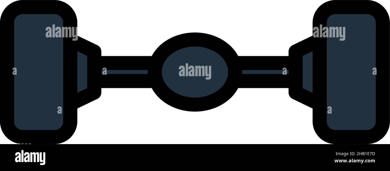 Car Rear Axle Icon. Editable Bold Outline With Color Fill Design ...