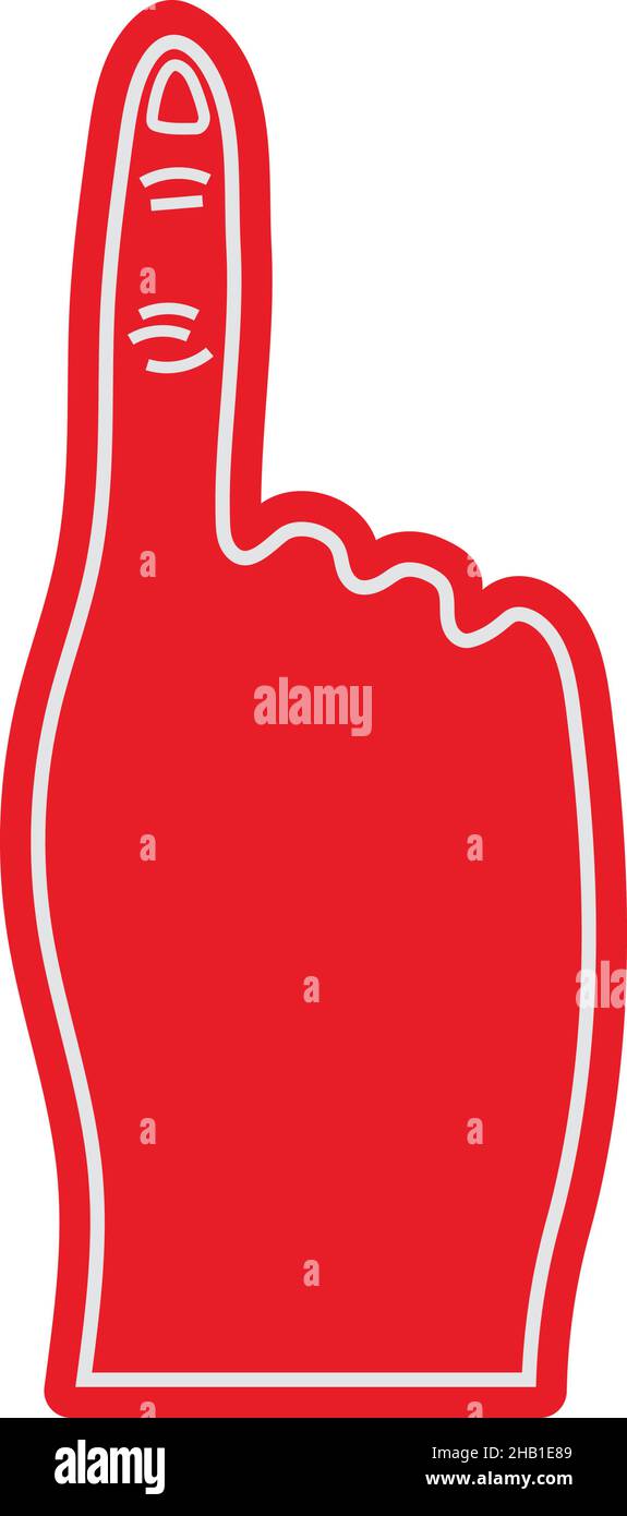 Fans Foam Finger Icon. Flat Color Design. Vector Illustration Stock ...