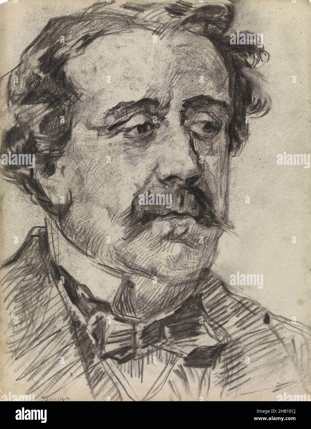 Portrait of a man, James Ensor, circa 1880-1890, drawing, Belgian Art ...